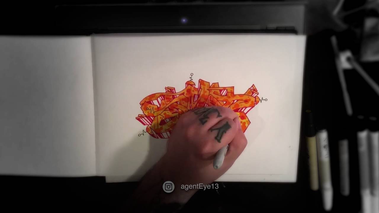 SEW SM - Black Book Graffiti Session 3 - Sketch for Semet DFR - YouTube