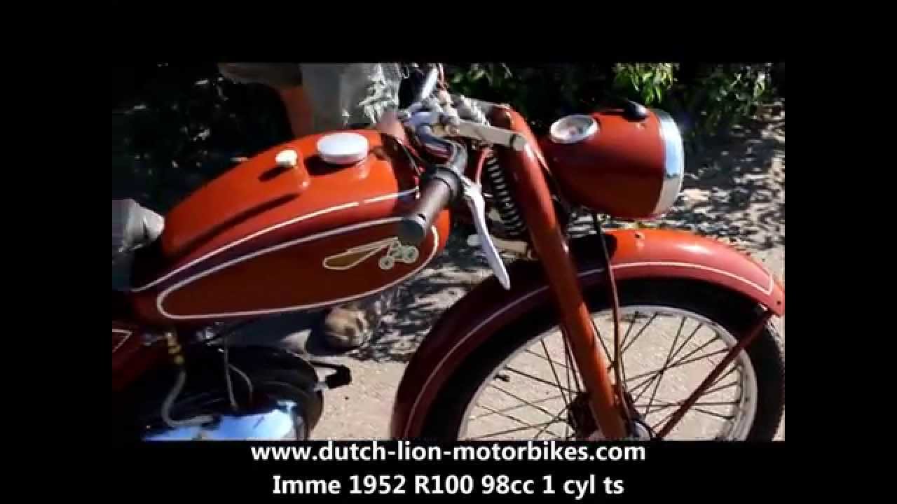 Imme R100 deluxe 98cc 1 cyl TS from 1952 - YouTube
