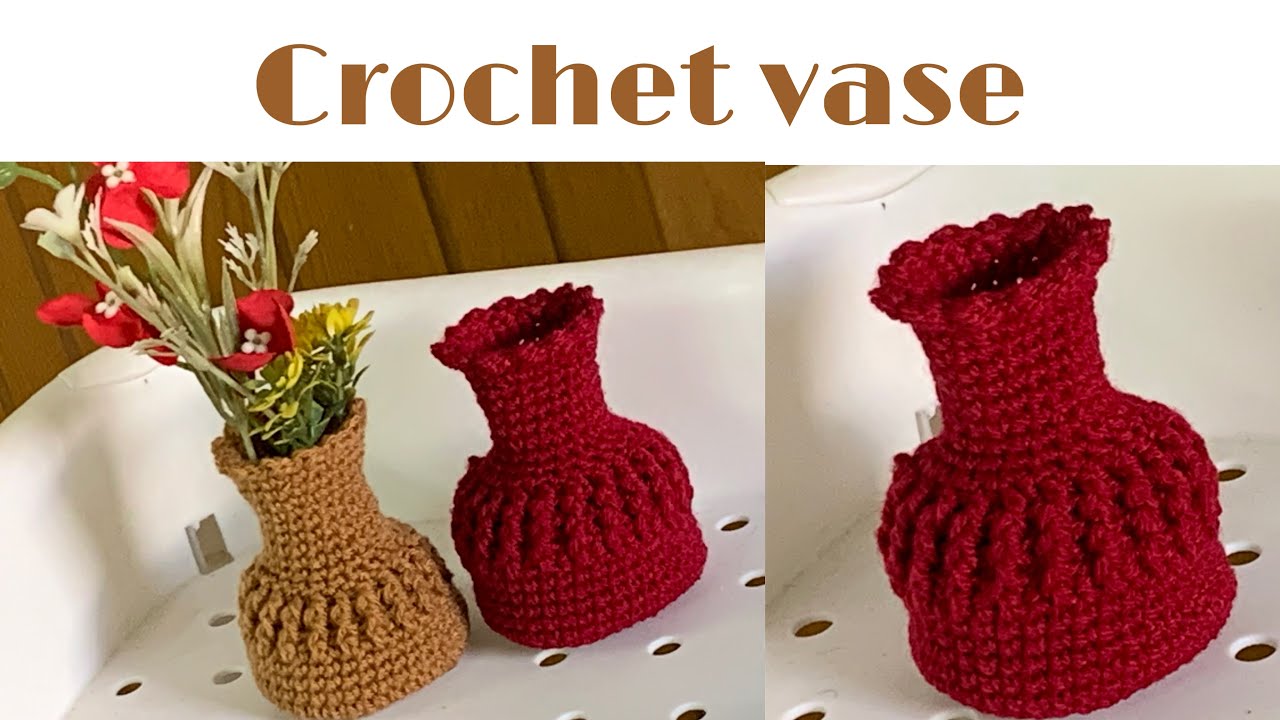 How to crochet a flower vase for beginners quick& easy step by step ...