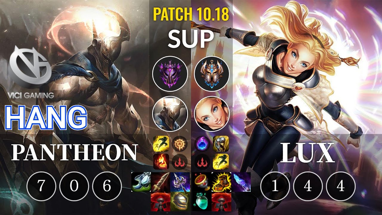 VG Hang Pantheon vs Lux Sup - KR Patch 10.18 - YouTube