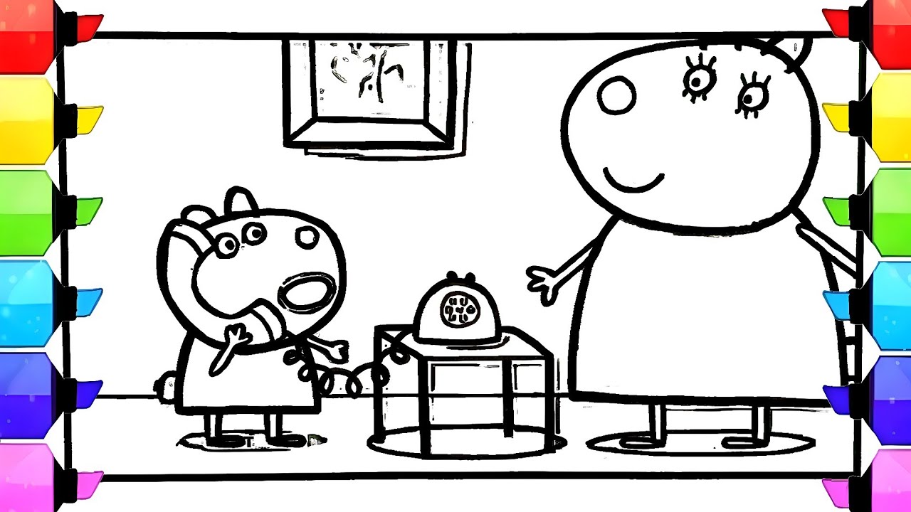 Suzy Sheep and Mummy Suzy Calling to Daddy Drawing Easy | Peppa Pig New ...