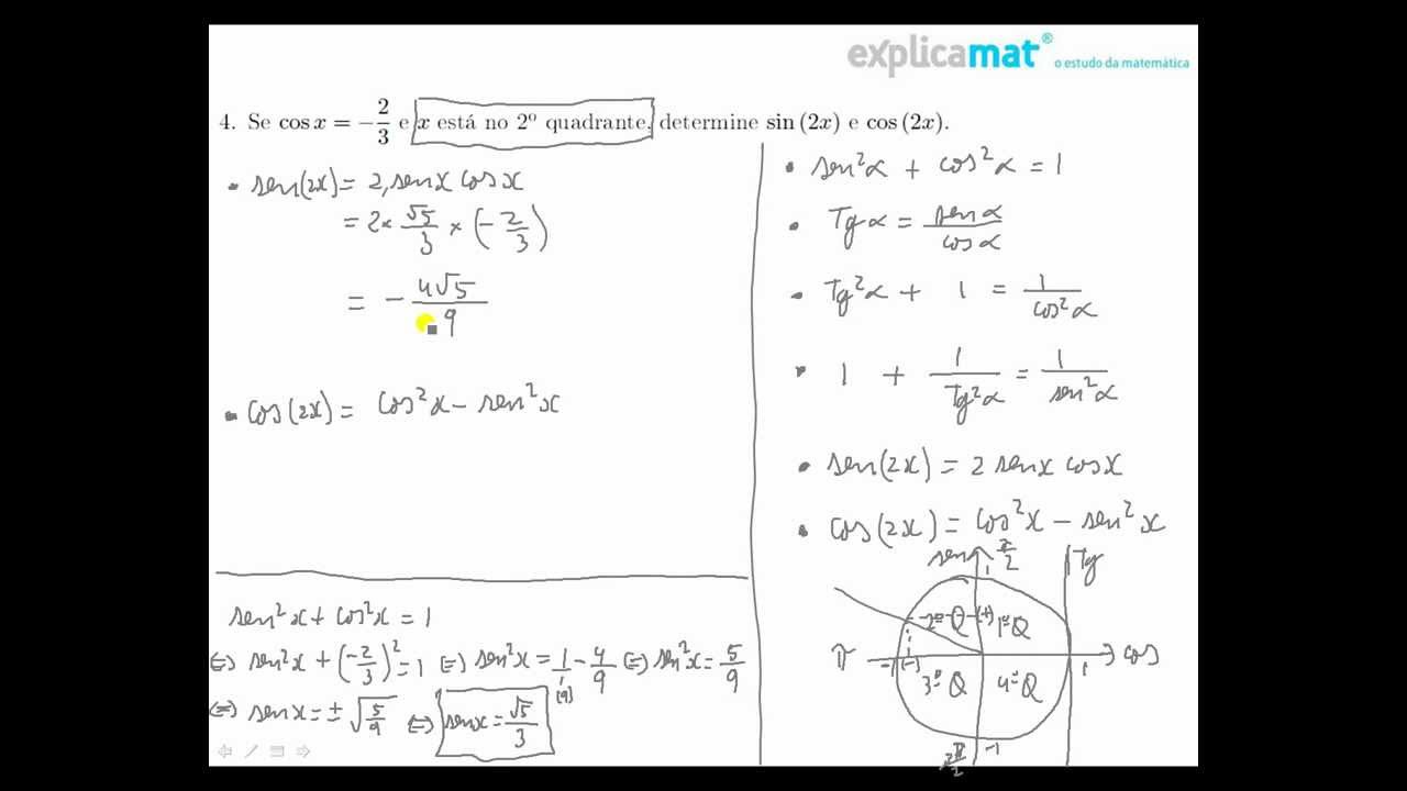 Equações com senx cosx Trigonometria - YouTube