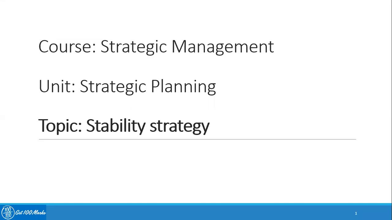 3.3 STM Stability strategy - YouTube