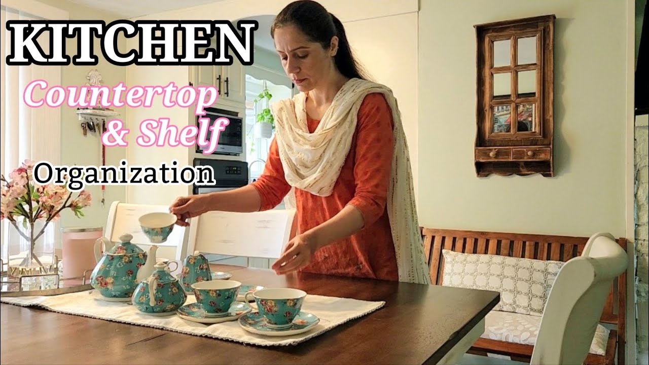 Kitchen Countertop and Shelf Organization | Kitchen Organization Ideas For Small Kitchen - YouTube