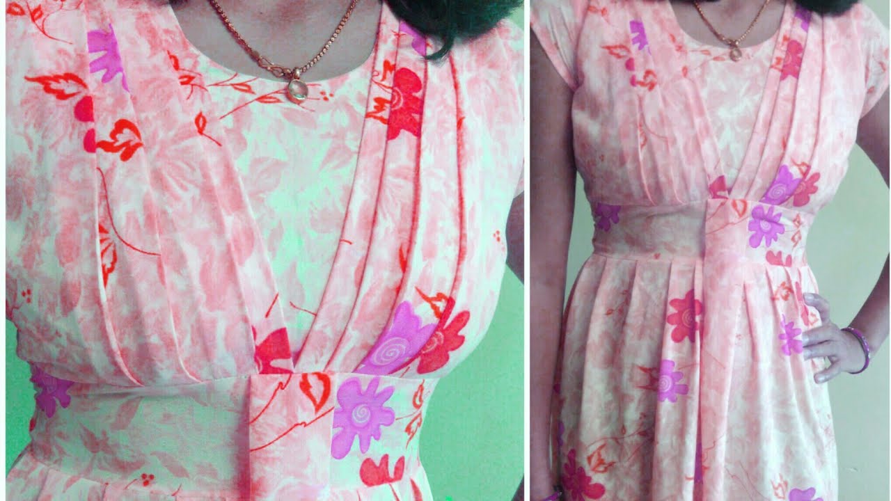Plated gown frock dress making Fabric manipulation blusa day cat may ...