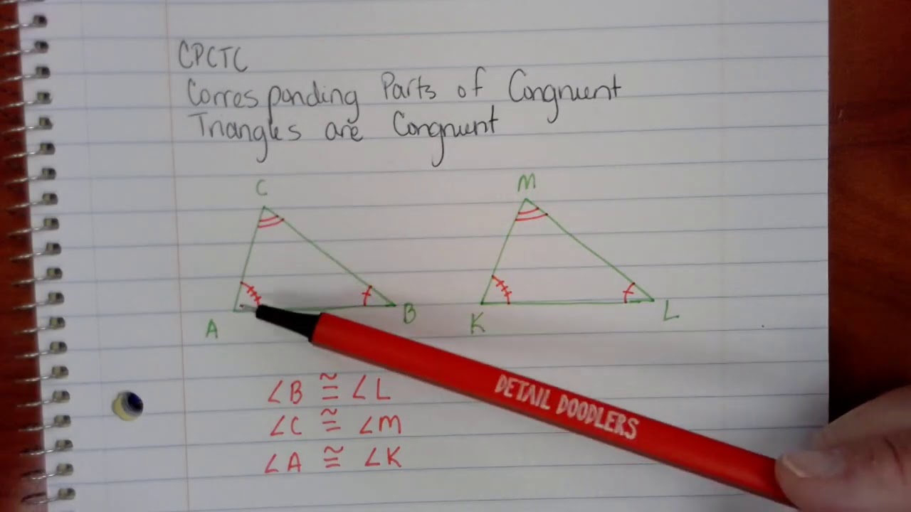 Congruent Parts of Congruent Triangles are Congruent Notes CPCTC - YouTube