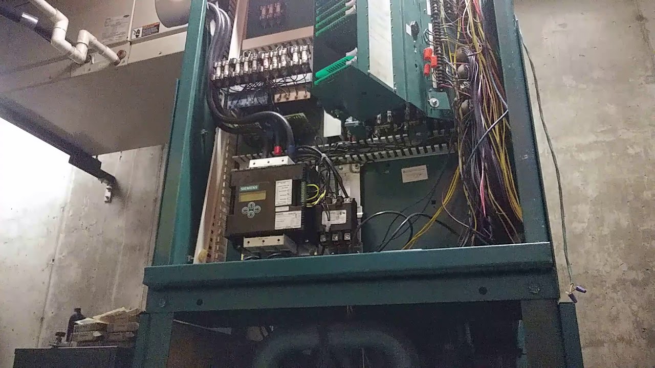 1985 Relay Controlled Dover Hydraulic Elevator Machine Room - YouTube