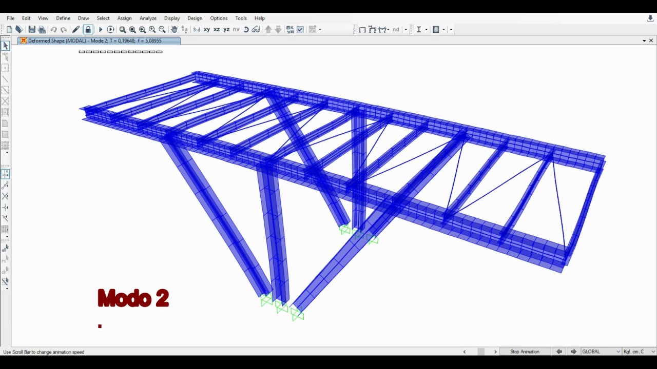 Steel Canopy Comparison Sap2000 Structura Modal Analysis - YouTube