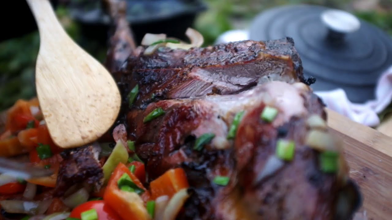 OUTDOOR COOKING. Spit roasted leg of lamb. ⇩⇩⇩ 10 EUR prize ⇩⇩⇩ - YouTube