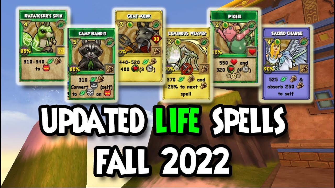 Wizard101: 🍃UPDATED LIFE SPELLS - FALL 2022 🍃 - YouTube