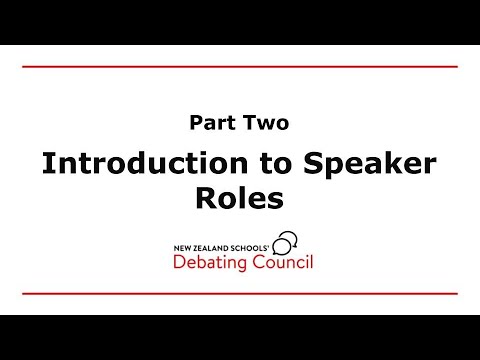 Beginner's Guide To Debating | Part Two: Speaker Roles - YouTube