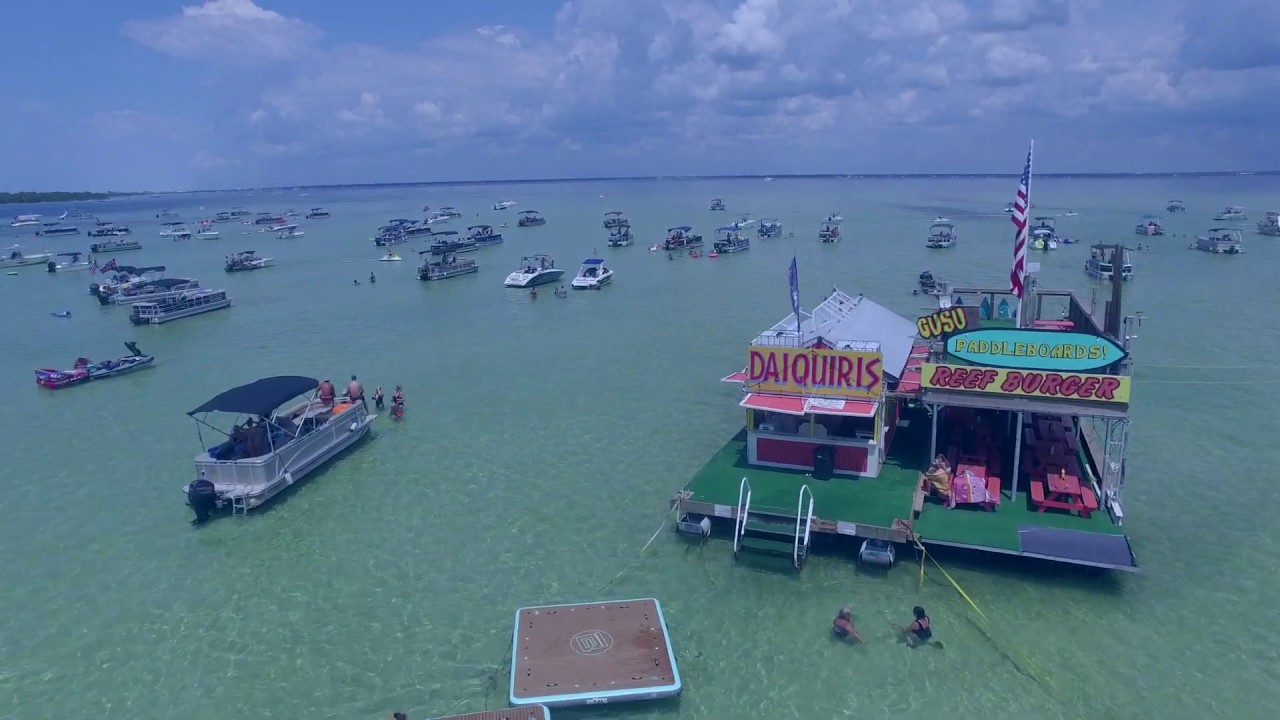 Destin Florida Crab Island Enhanced Color Drone Video Ver.2 - YouTube