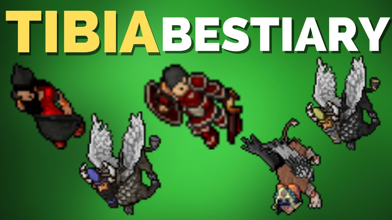 TIBIA BESTIARY Black Sphinx Acolyte, Burning Gladiator, Crypt Warden ...