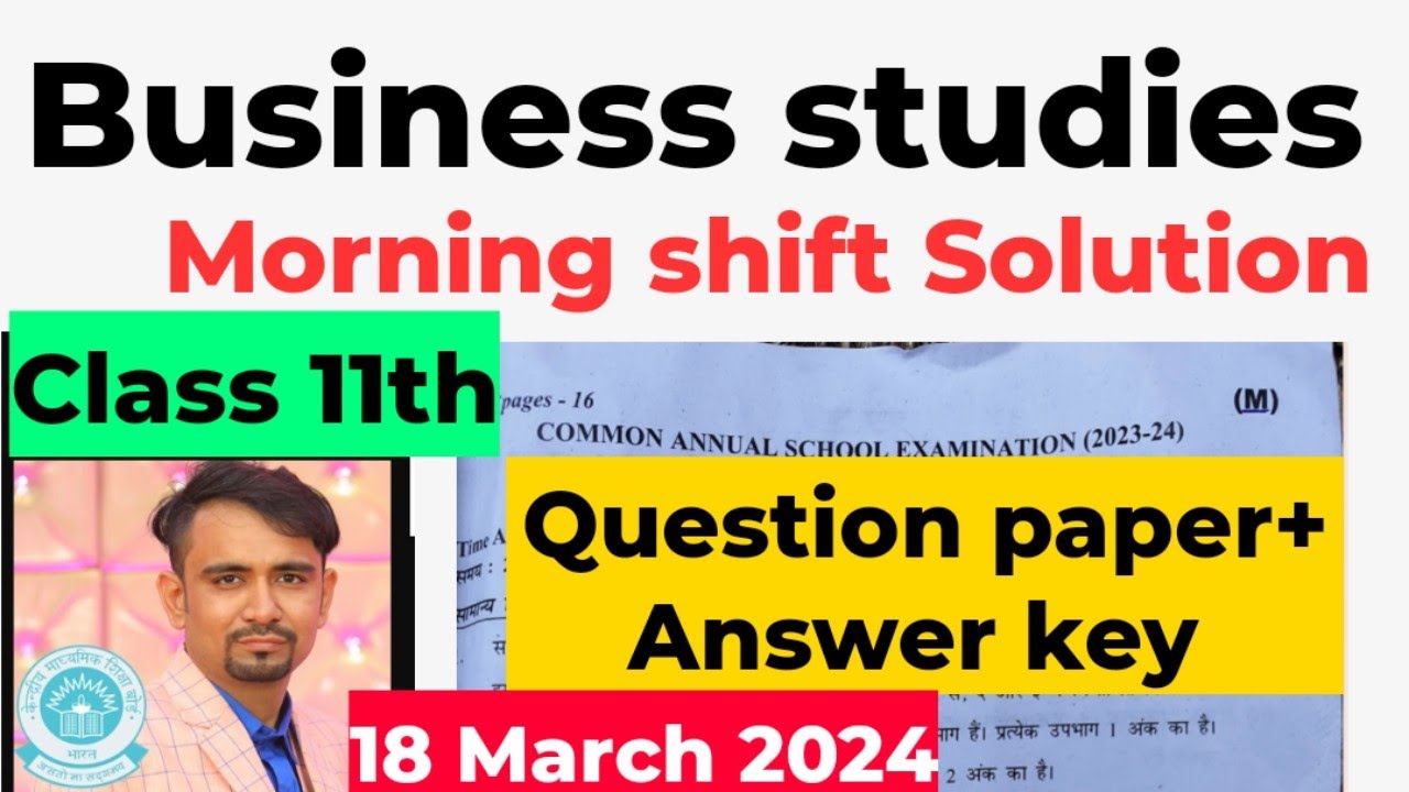 class 11 business studies paper with complete Solution 2024 / business ...