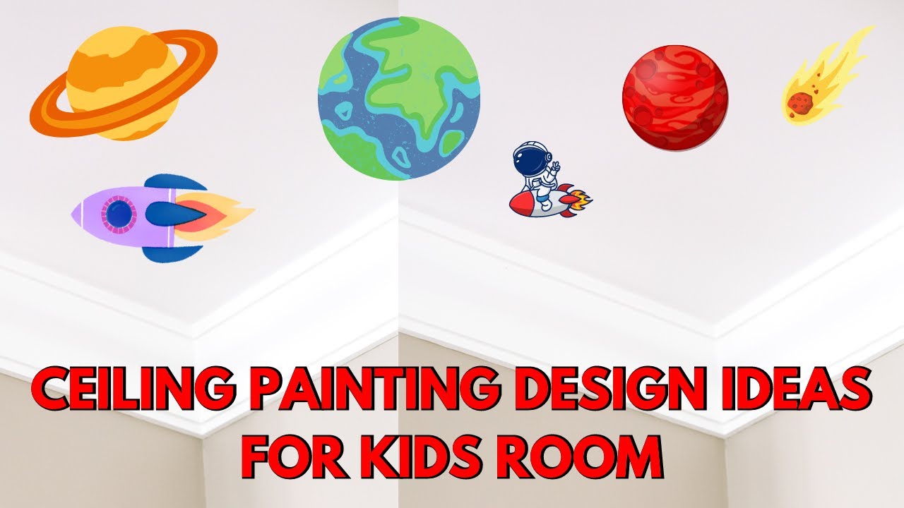 Ceiling Painting Design Idea | Kids Room ceiling Art, Space Ceiling ...