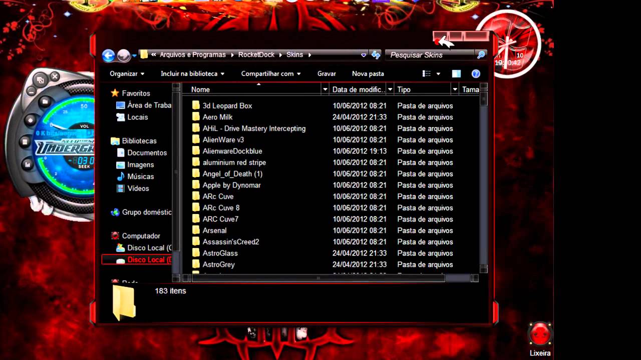 Colocando Skins No RocketDock (como baixar e instalar) - YouTube