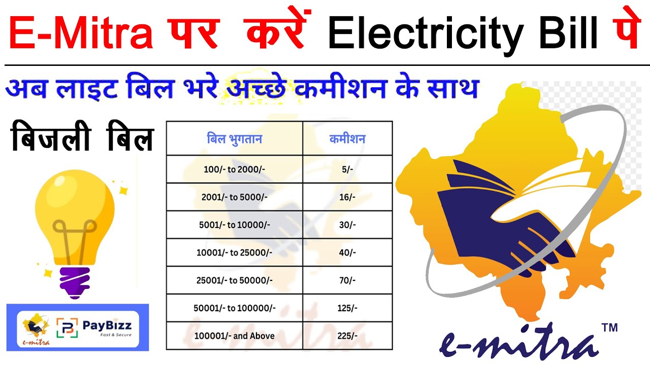 E mitra Electricity Bill Pay New Commision | emitra electricity bill ...