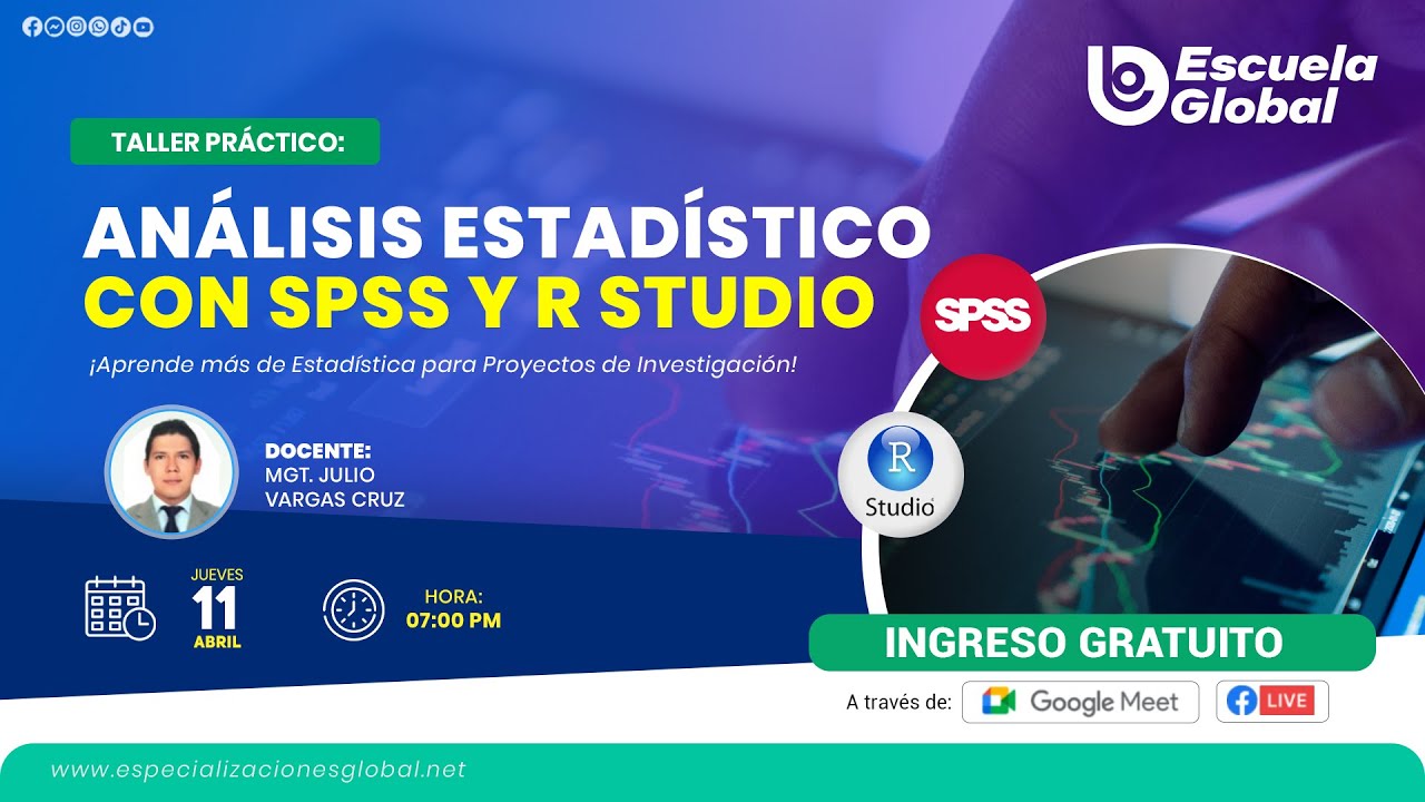 💻📈 𝗧𝗔𝗟𝗟𝗘𝗥 GRATUITO - ANÁLISIS ESTADÍSTICO CON SPSS Y RSTUDIO 🥳 - YouTube