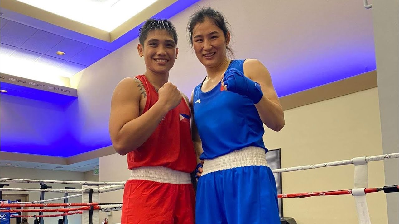 Sparring with Olympian Silver Medalist Li Qian at USA Boxing Training ...