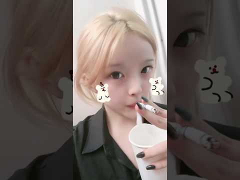 Korean girl smoking and spitting in a cup 46
