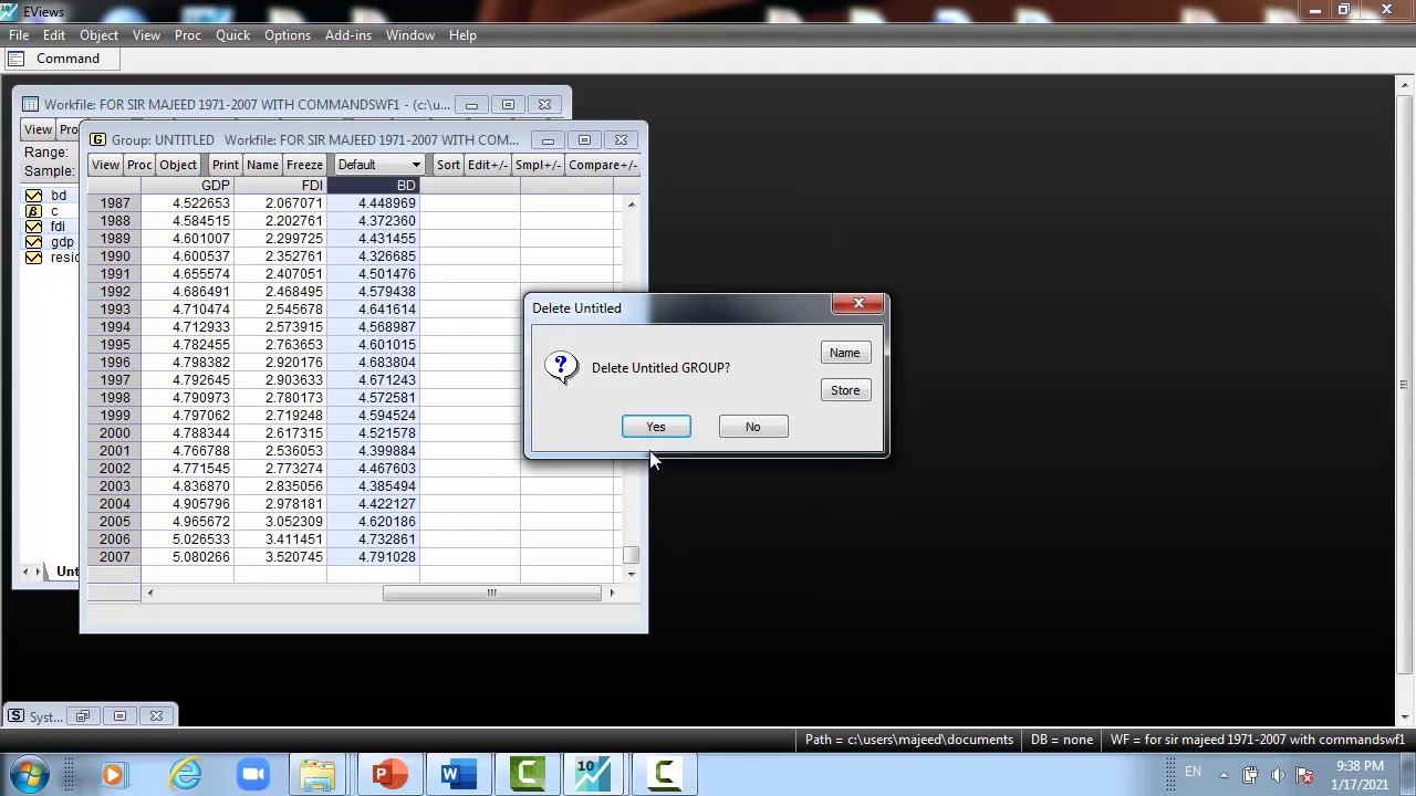 (EViews) Johansen Test of co-integration Model 1 - YouTube
