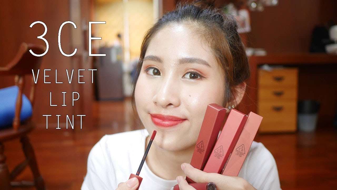 REVIEW - 3CE Velvet Lip Tint ทินต์เนื้อดีสีสวย | Caffebeary - YouTube