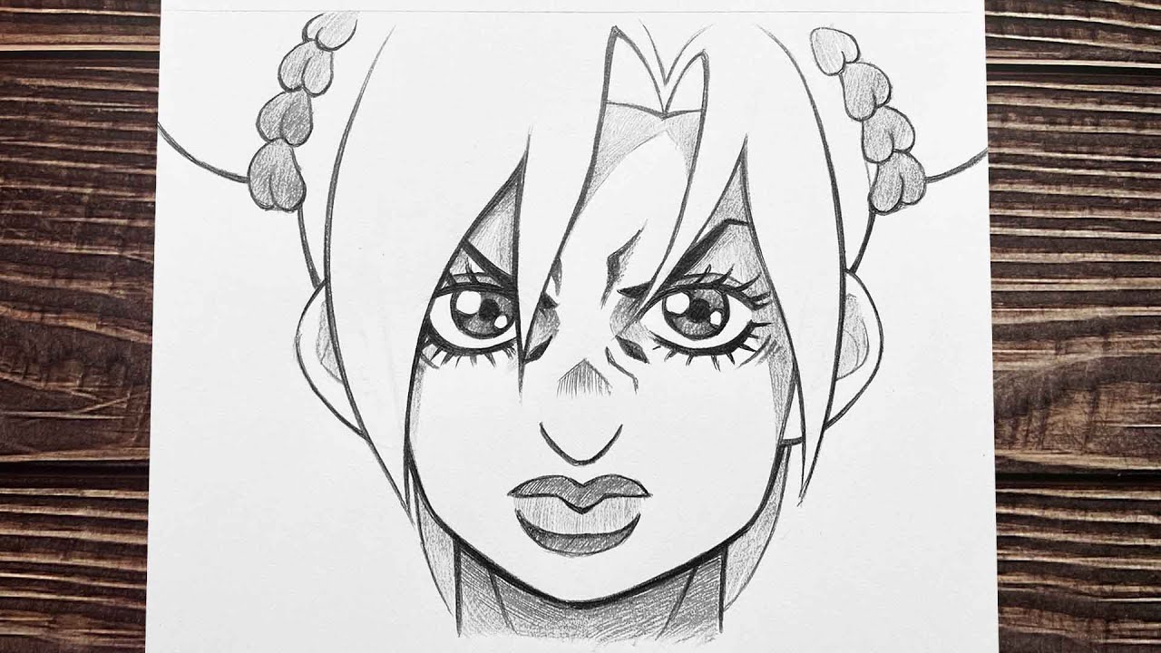 Easy anime drawings | how to draw Jolyne - [JoJo] | anime girl drawing ...