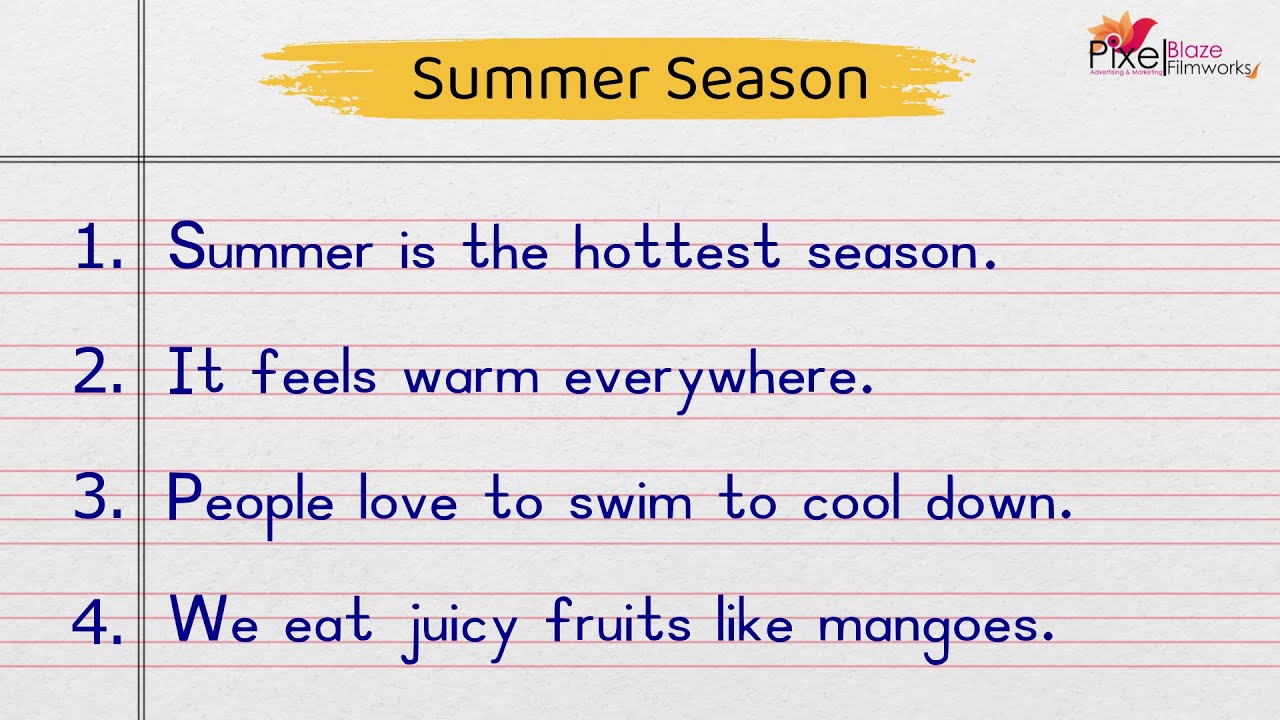 10 Lines On Summer Season | Summer Season Simple English Essay - YouTube