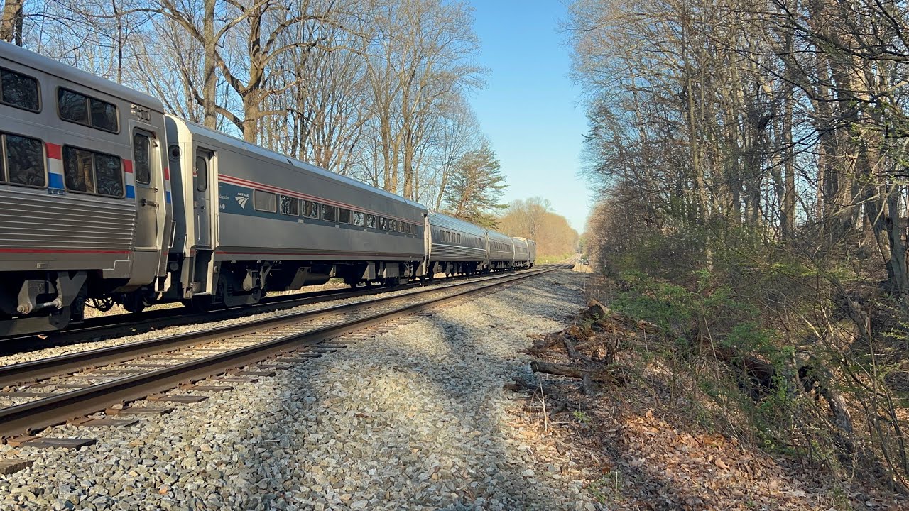 Amtrak Cardinal Train #50 with Horizon Car at Accotink Park - YouTube