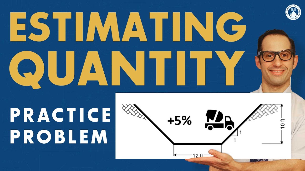 PE Exam Practice Questions: Estimating Concrete for Canal Lining - YouTube