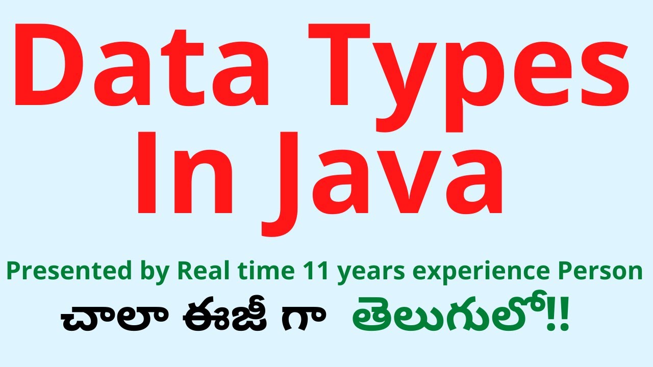 4 Java Data Types In Telugu Java Tutorial In Telugu Data Types In 4469