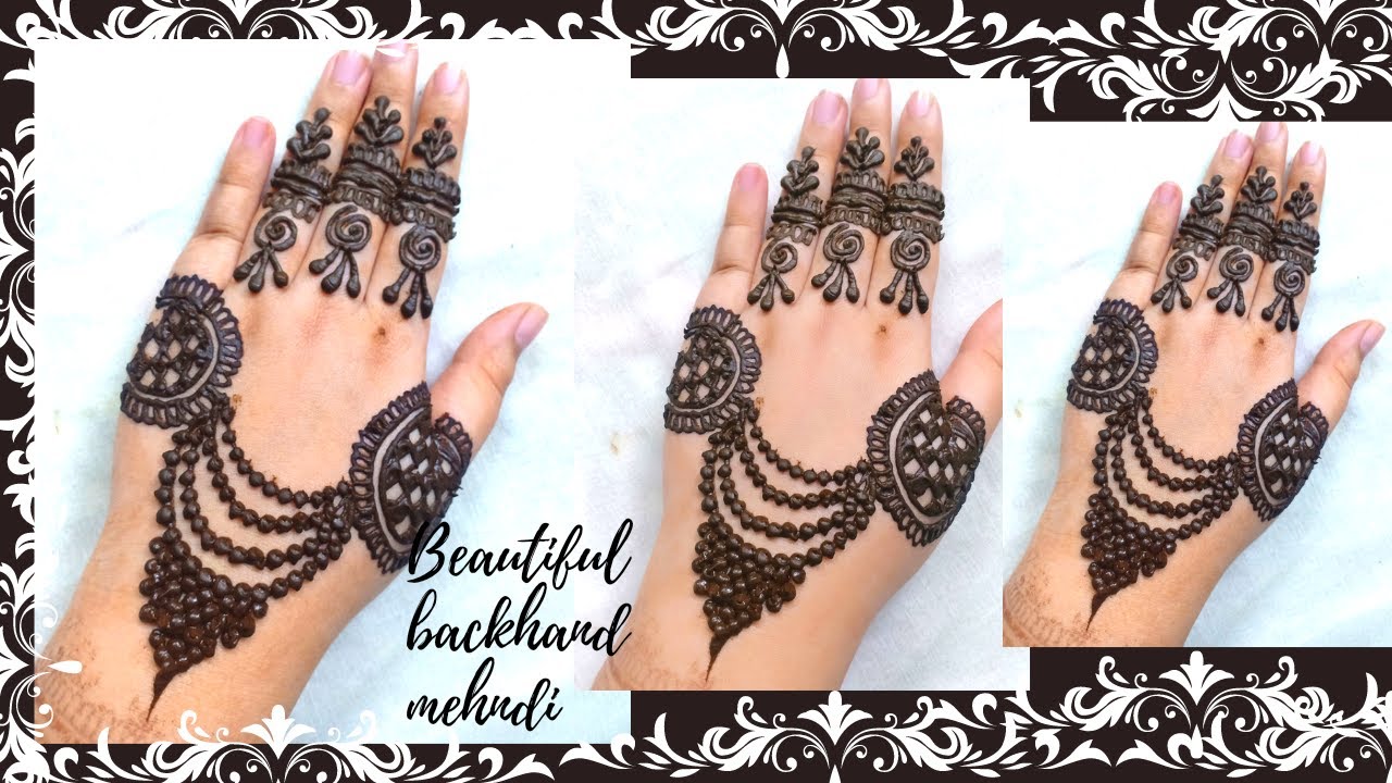 Simple and easy back hand mehndi design for girls, piche k hath ka ...