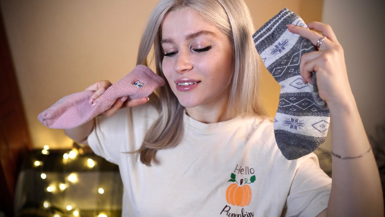ASMR showing you my socks 🧦 Soft fabric scratching, clothes sounds, just talking for sleep 😴 ...