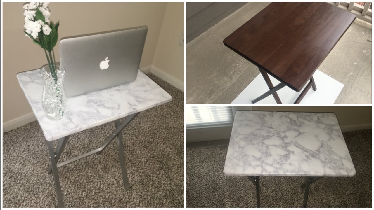 DIY MARBLE TABLE $20 | *NEW HOME DECOR SERIES* PT 1 - YouTube