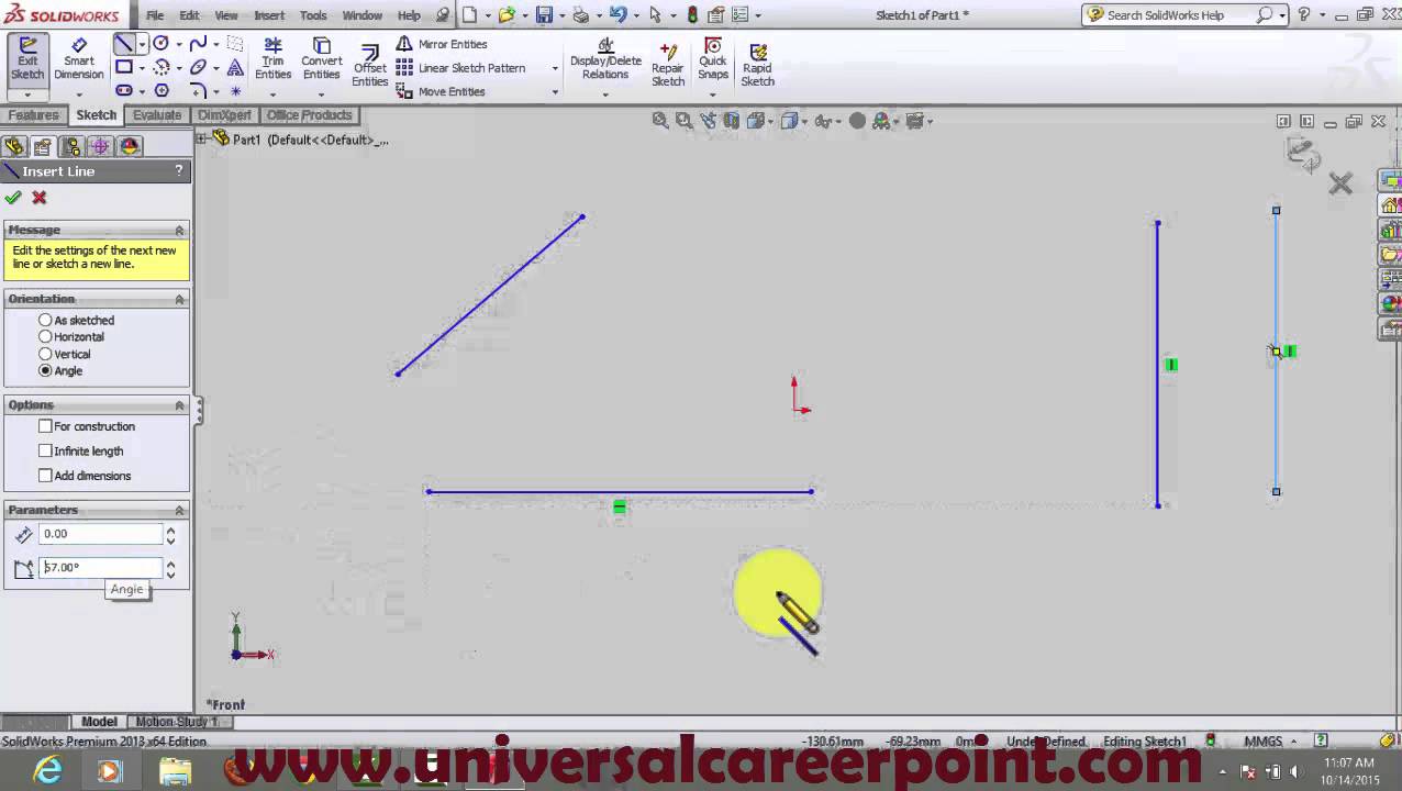 The Basics On SolidWorks Sketch Lines YouTube The Basics On SolidWorks Sketch Lines YouTube