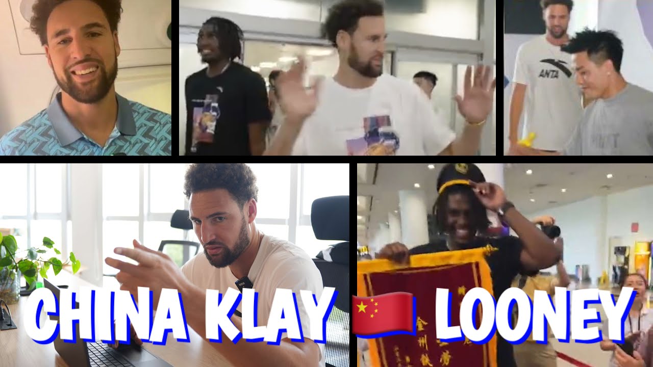 China Klay & Looney arrive at airport in Xiamen, host ANTA Family Day ...