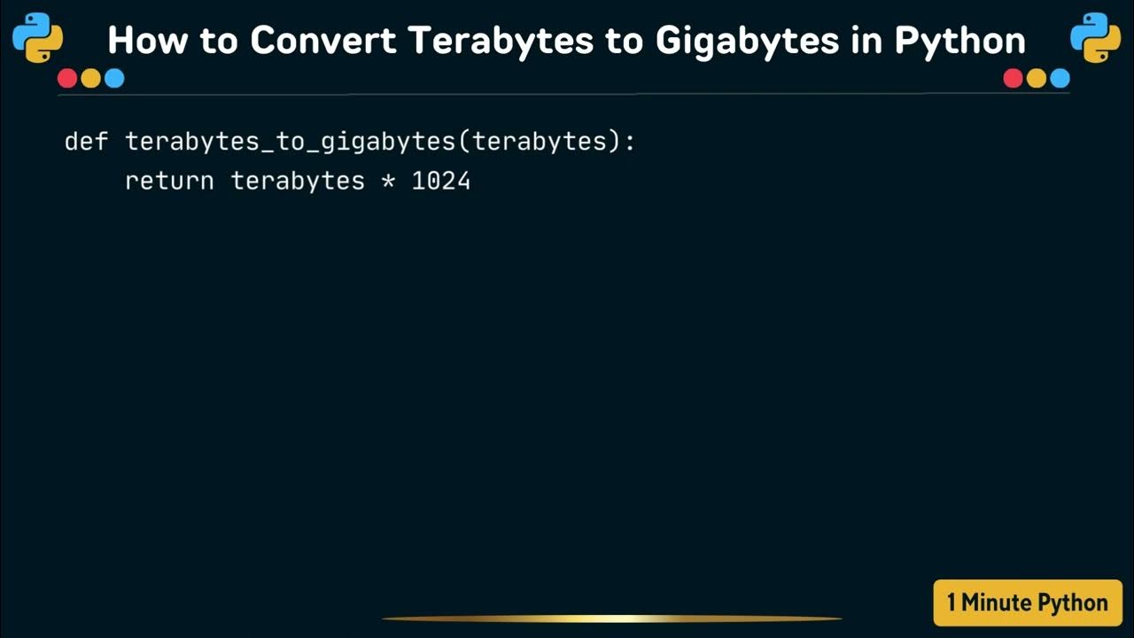 How to Convert Terabytes to Gigabytes in Python - YouTube