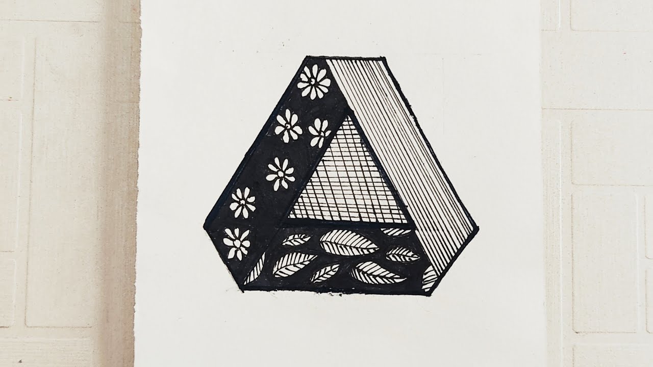 Zentangle pattern design ll tangle drawing ll optical illusion step by ...