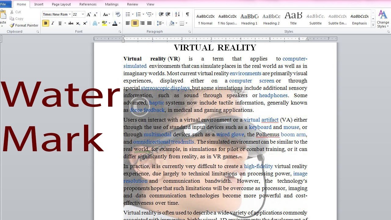 How to Insert Watermark in MS Word Picture & Text Office 2016,13,10,207 ...