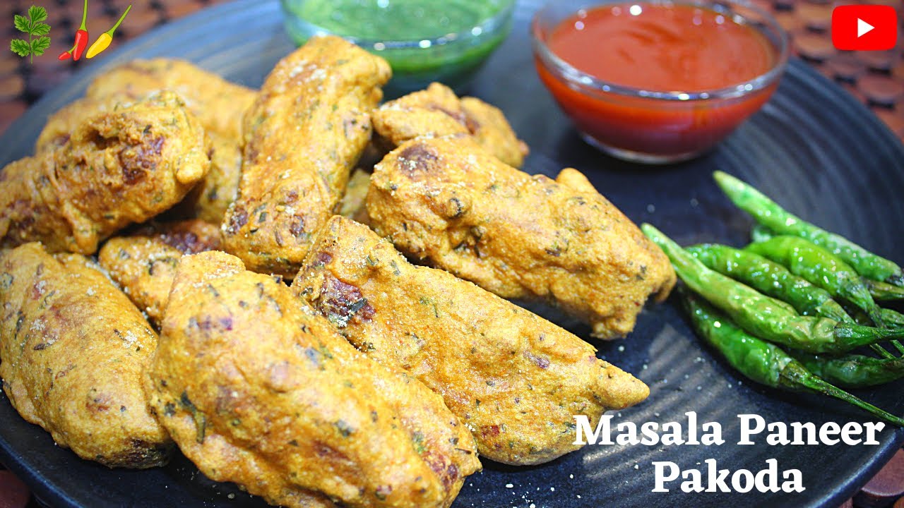 crispy masala paneer pakoda recipe at home | how to make crispy paneer ...