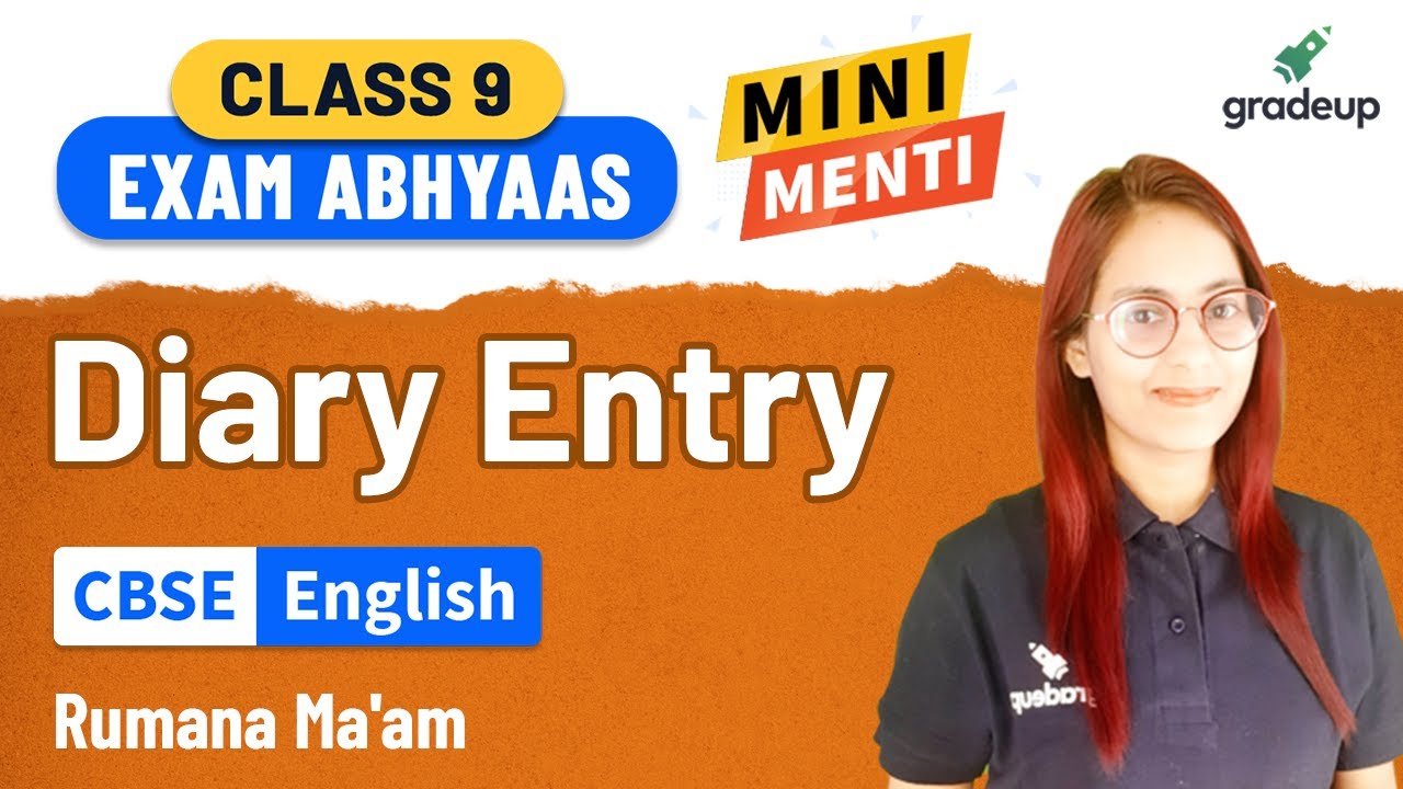 Diary Entry | CBSE | Class 9 English | Rumana Ma'am | NCERT | Gradeup - YouTube