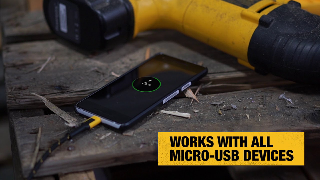 DEWALT Reinforced Cables for Micro-USB - YouTube