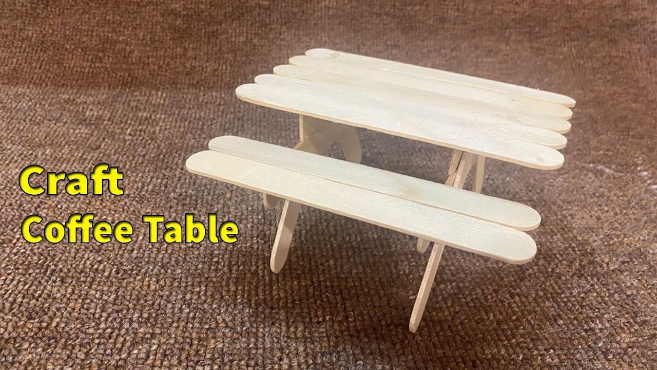 Create a Beautiful Scrap Popsicle Stick Table Model - DIY - YouTube