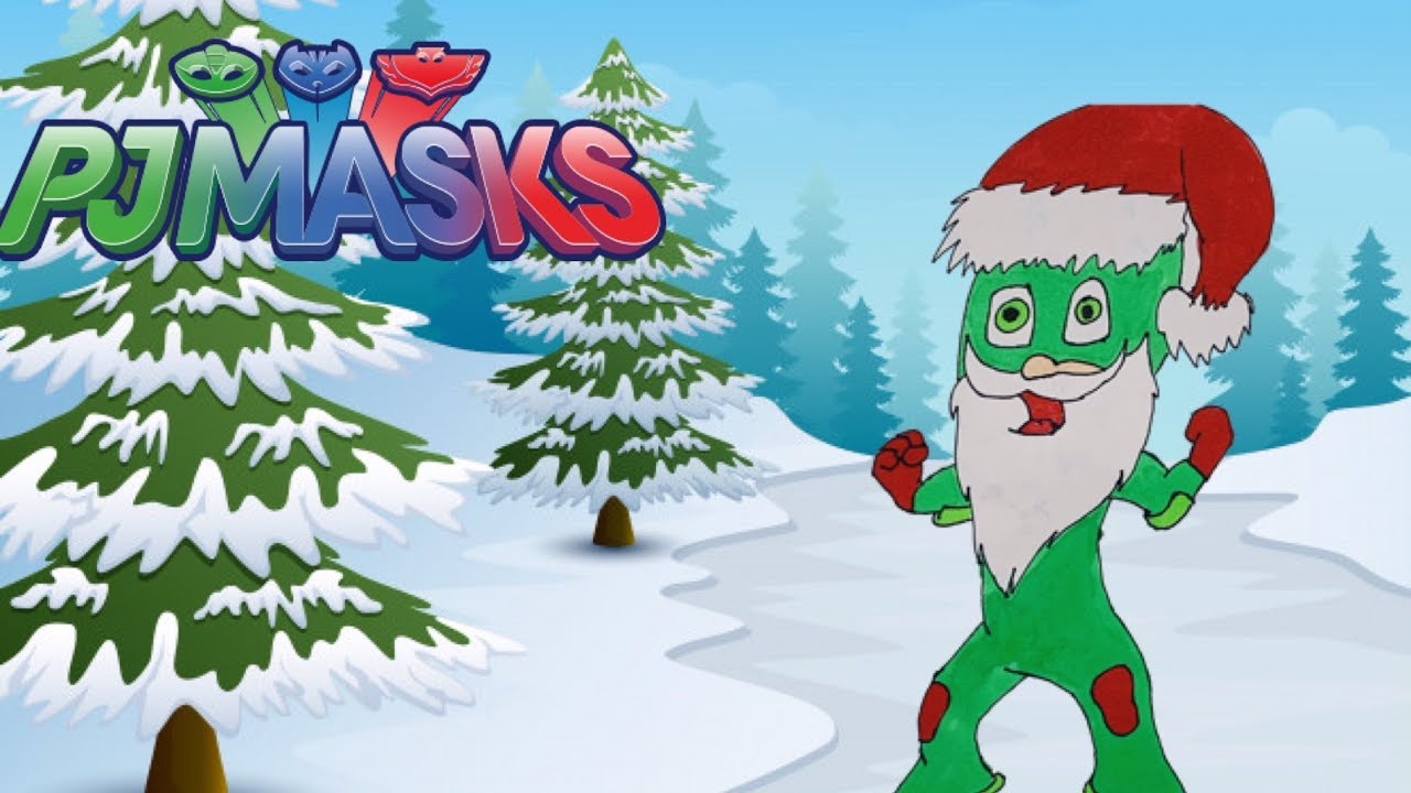 PJ Masks Christmas Christmas Drawing For Kids How To Draw Gekko Santa ...