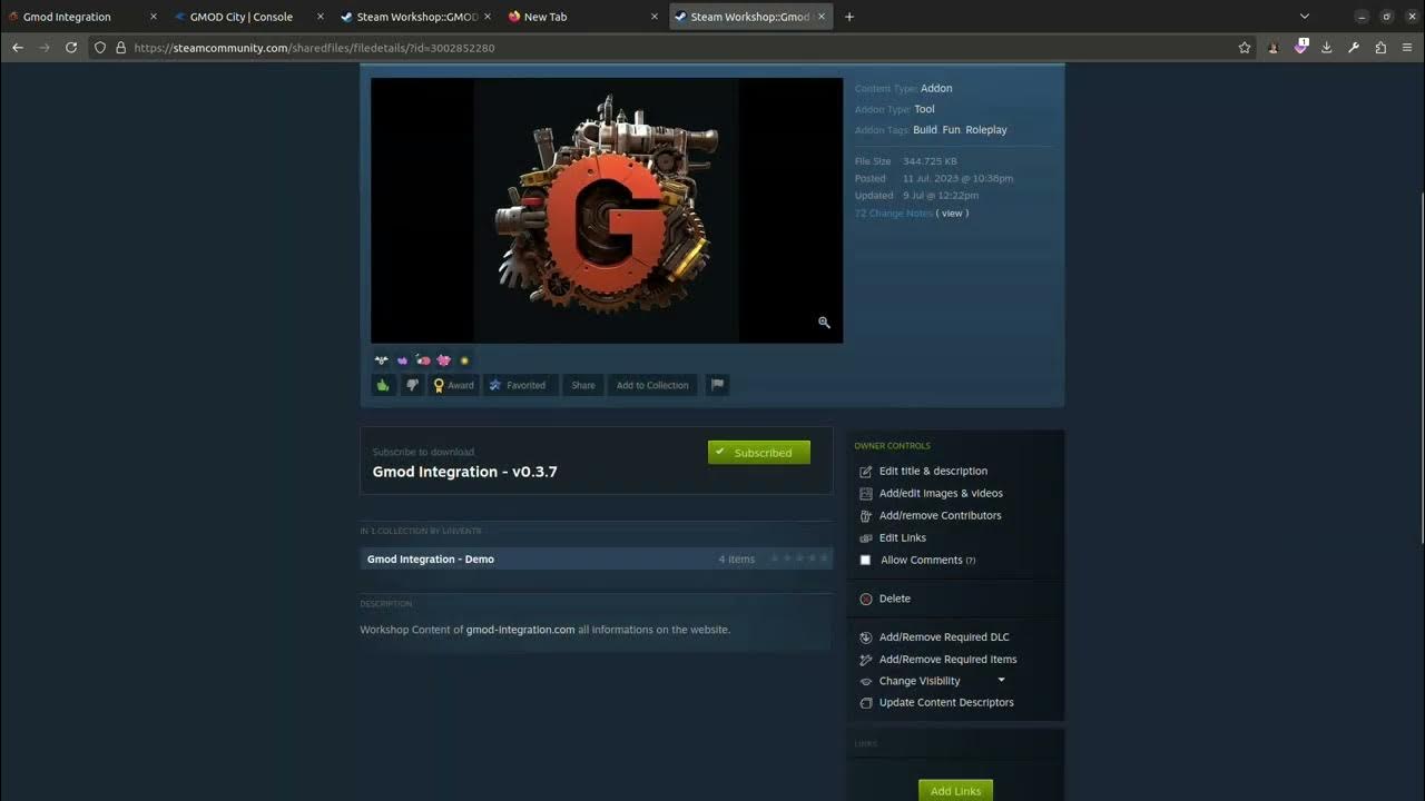 Gmod Integration - Installation - YouTube