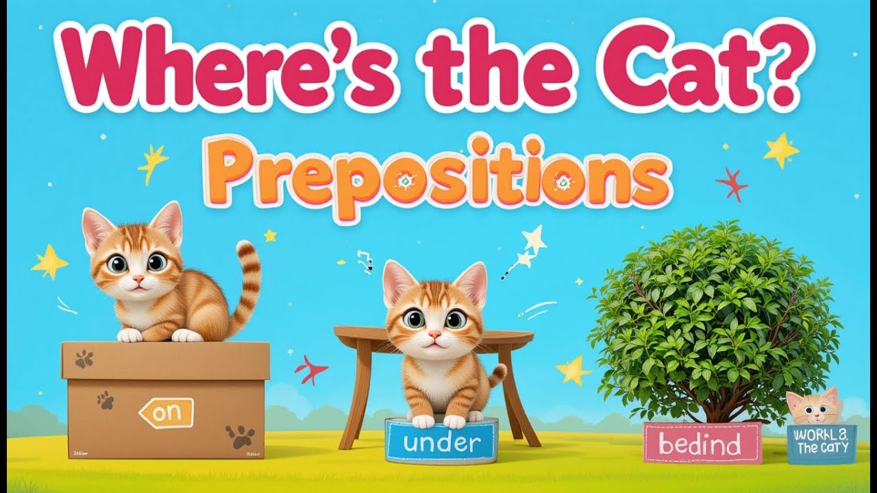 "Where’s the Cat? 🐱🎒 Learn Prepositions in a Fun Way!" - YouTube