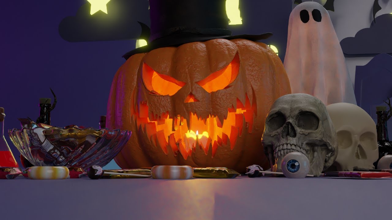 Halloween Scene In Blender - YouTube