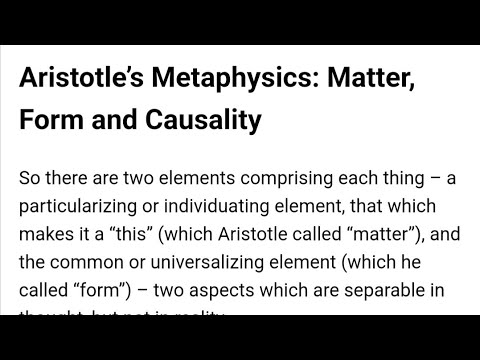 Aristotle’s Metaphysics: Matter, Form and Causality - History of Philosophy - Leonard Peikoff ...