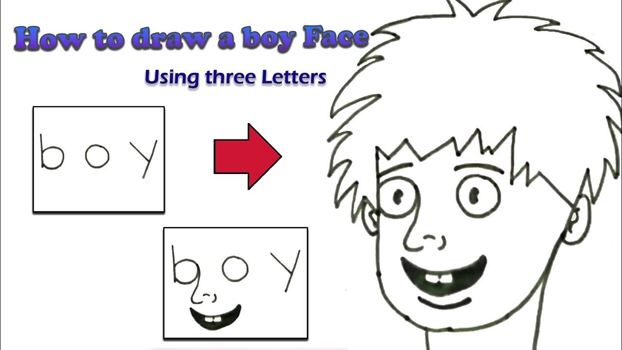 HOW TO DRAW A BOY FACE EASILY. - YouTube