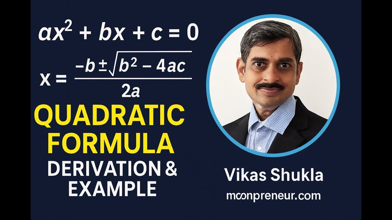 Derivation of Quadratic Formula and example - YouTube